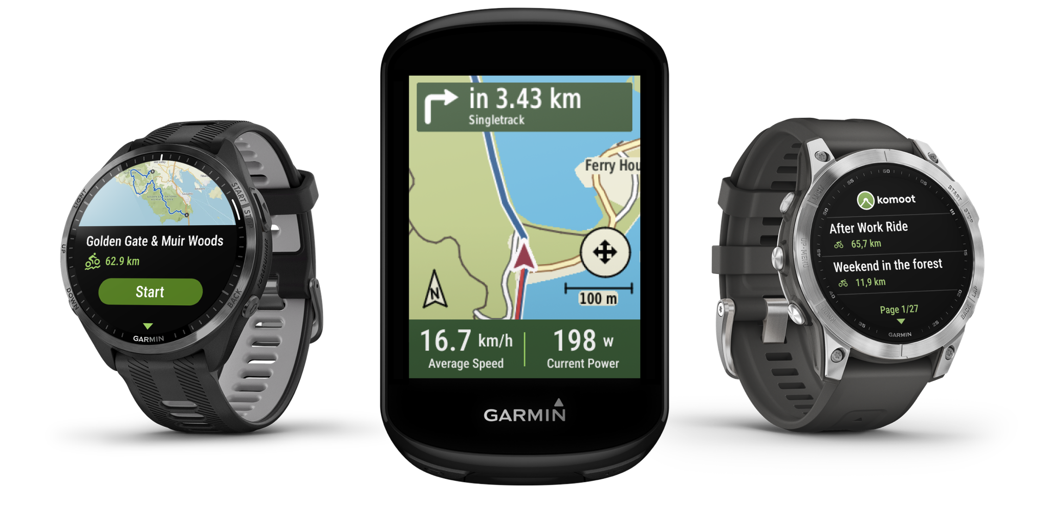 Komoot on your Garmin: Seamlessly navigate rides, runs, and hikes