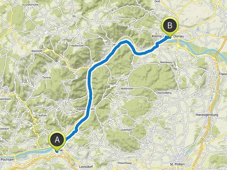 Donauradweg – Krems a. d. Donau bis Melk | bike Tour | Komoot
