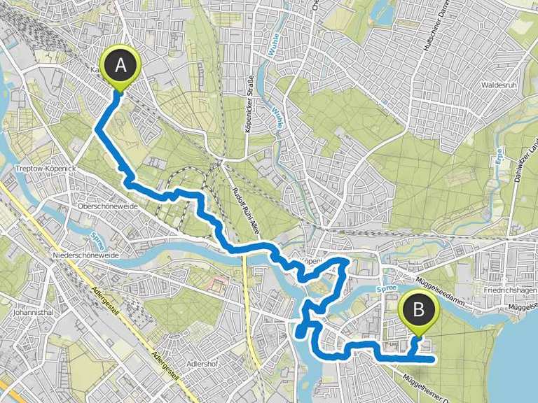 Berlin - Von Karlshorst durch die Wuhlheide und Altstadt Köpenick bis ...