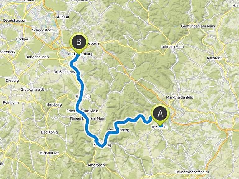 6. Tag Main-Radweg Wertheim - Aschaffenburg | bike Tour | Komoot