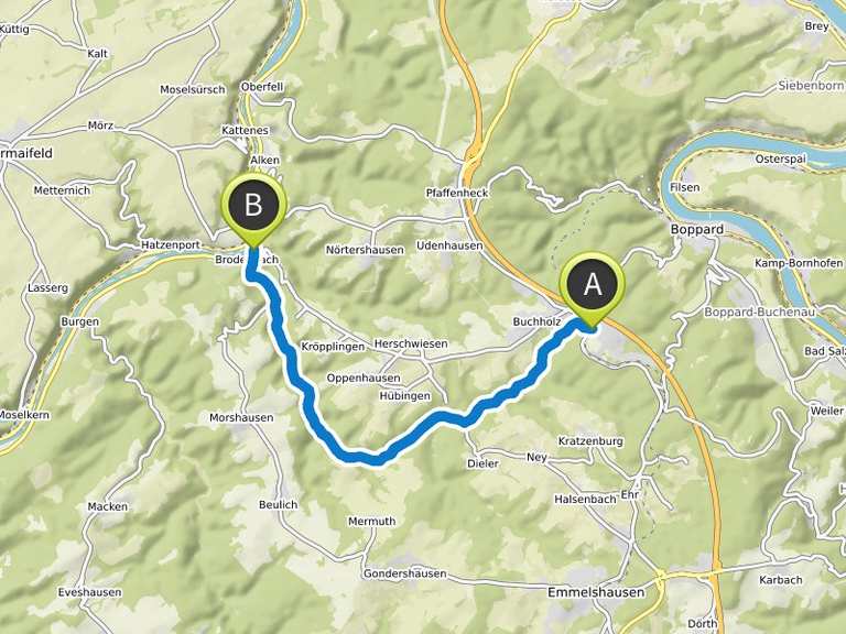 Boppard-Buchholz-Ehrbachklamm-Brodenbach | hike | Komoot
