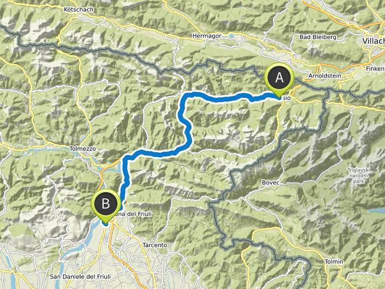 Alpe Adria Radweg von Tarvisio nach Osoppo | bike Tour | Komoot