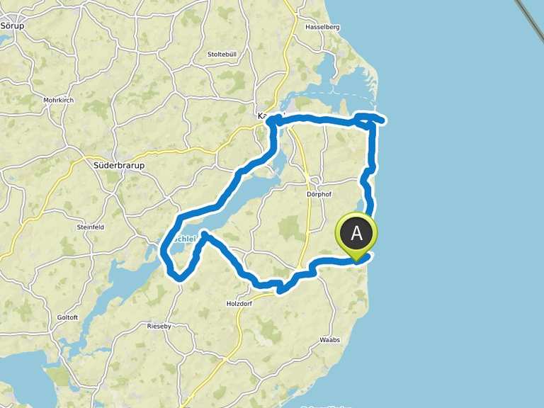 Von Damp nach Kappeln, an der Schlei entlang bis zur Lindaunisbrücke ...