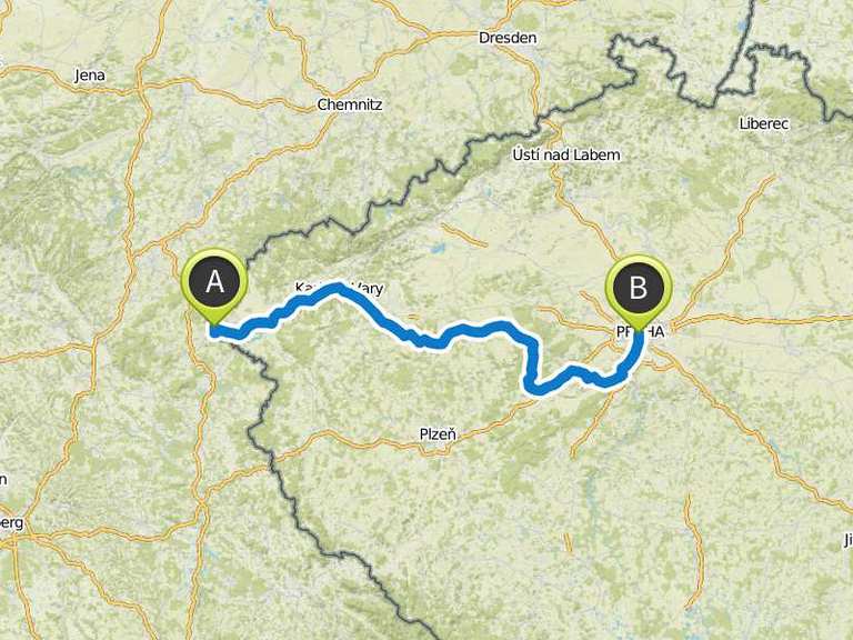 Eurovelo 4 (Nemčija - Praga) | bike Tour | Komoot