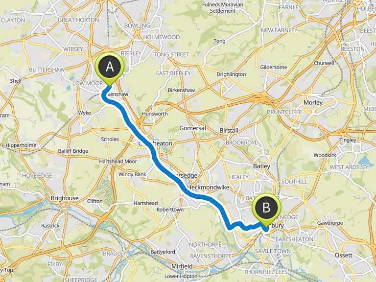 Oakenshaw to Dewsbury – Spen Valley Greenway | bike Tour | Komoot