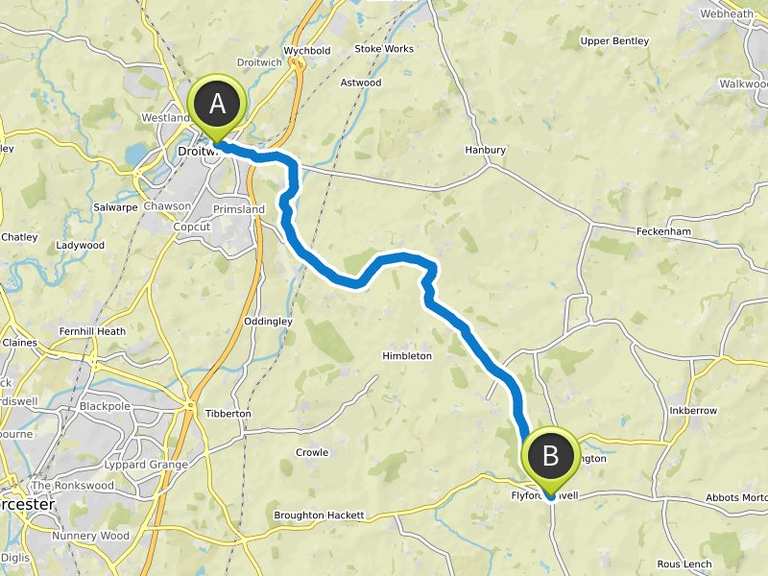 Stage 1: Droitwich Spa to Flyford Flavell — Wychavon Way | hike | Komoot