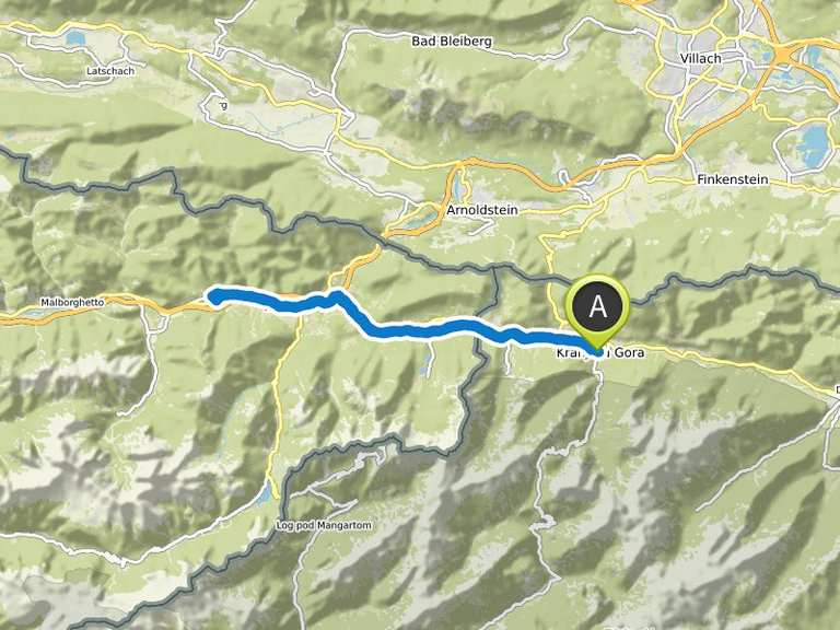Alpe-Adria Radweg - Etappe von Kranjska Gora bis zum Radzähler hinter ...